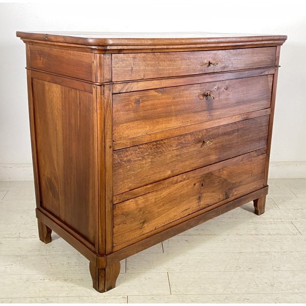 ANTICO COMO CASSETTONE 1800 CAPPUCCINO 4 CASSETTI INTARSIATO LEGNO NOCE EPOCA