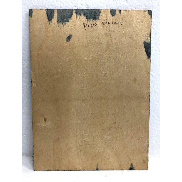 PICCOLO DIPINTO Pino Grioni ASTRATTO POLIMATERICO TAVOLA VOLTI FIGURE '900