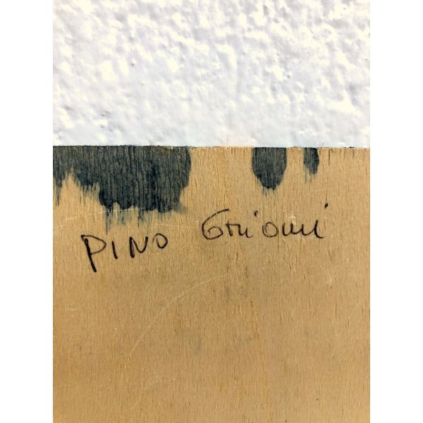 PICCOLO DIPINTO Pino Grioni ASTRATTO POLIMATERICO TAVOLA VOLTI FIGURE '900