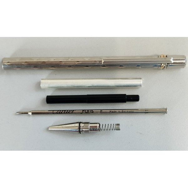 PENNA SFERA Must de Cartier TRINITY vintage BALLPOINT PEN BOX bille ...