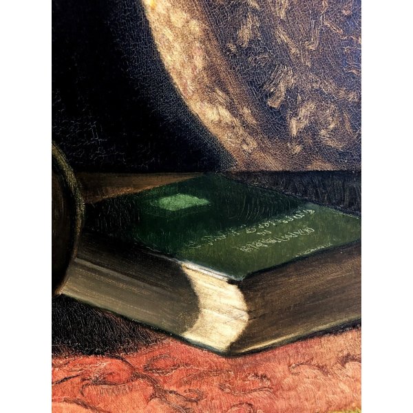 ANTICO QUADRO OLIO TELA Walter Dusatti NATURA MORTA LIBRI BROCCA ...