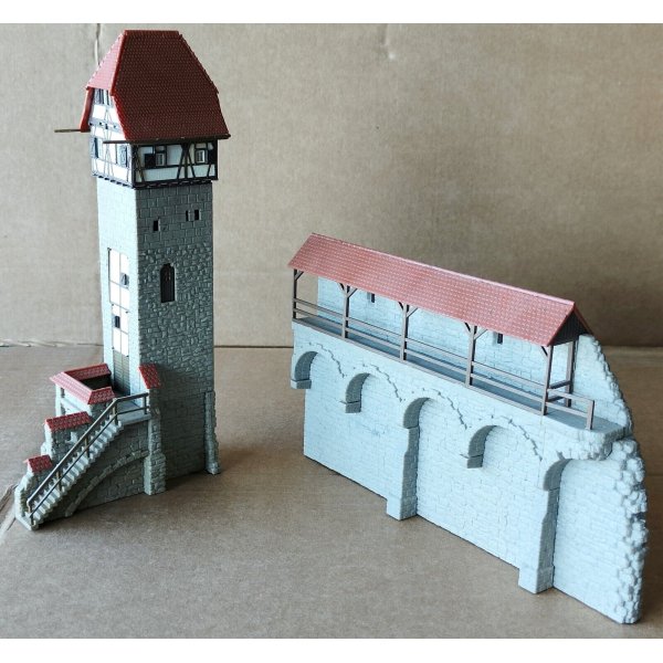 Faller CASA TORRE + Mura Città Vecchia MODELLINO Diorama Ferroviario ...