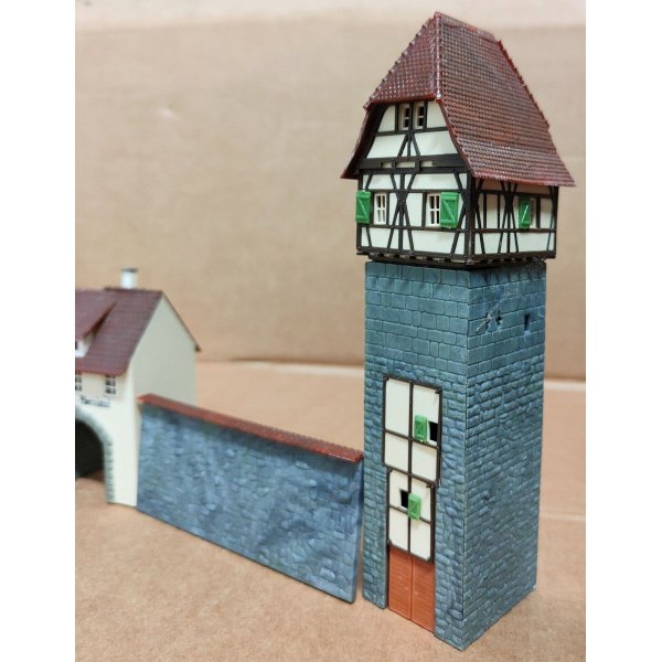 Faller CASA TORRE + Mura Città Vecchia MODELLINO Diorama Ferroviario ...
