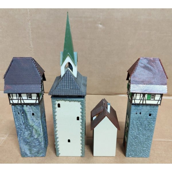 Faller CASA TORRE + Mura Città Vecchia MODELLINO Diorama Ferroviario ...