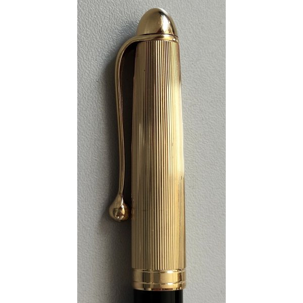 ANTICA PENNA SFERA Aurora 88 Millerighe NERO TAPPO ORO OLD GOLD ...