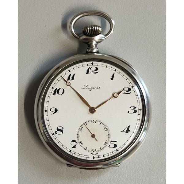 ANTICO OROLOGIO TASCA Longines ARGENTO 800 epoca 1900 OLD SILVER POCKET ...