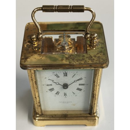 ANTICO OROLOGIO OFFICIER Taylor & Bligh PENDULETTE TAVOLO Travel Clock ...